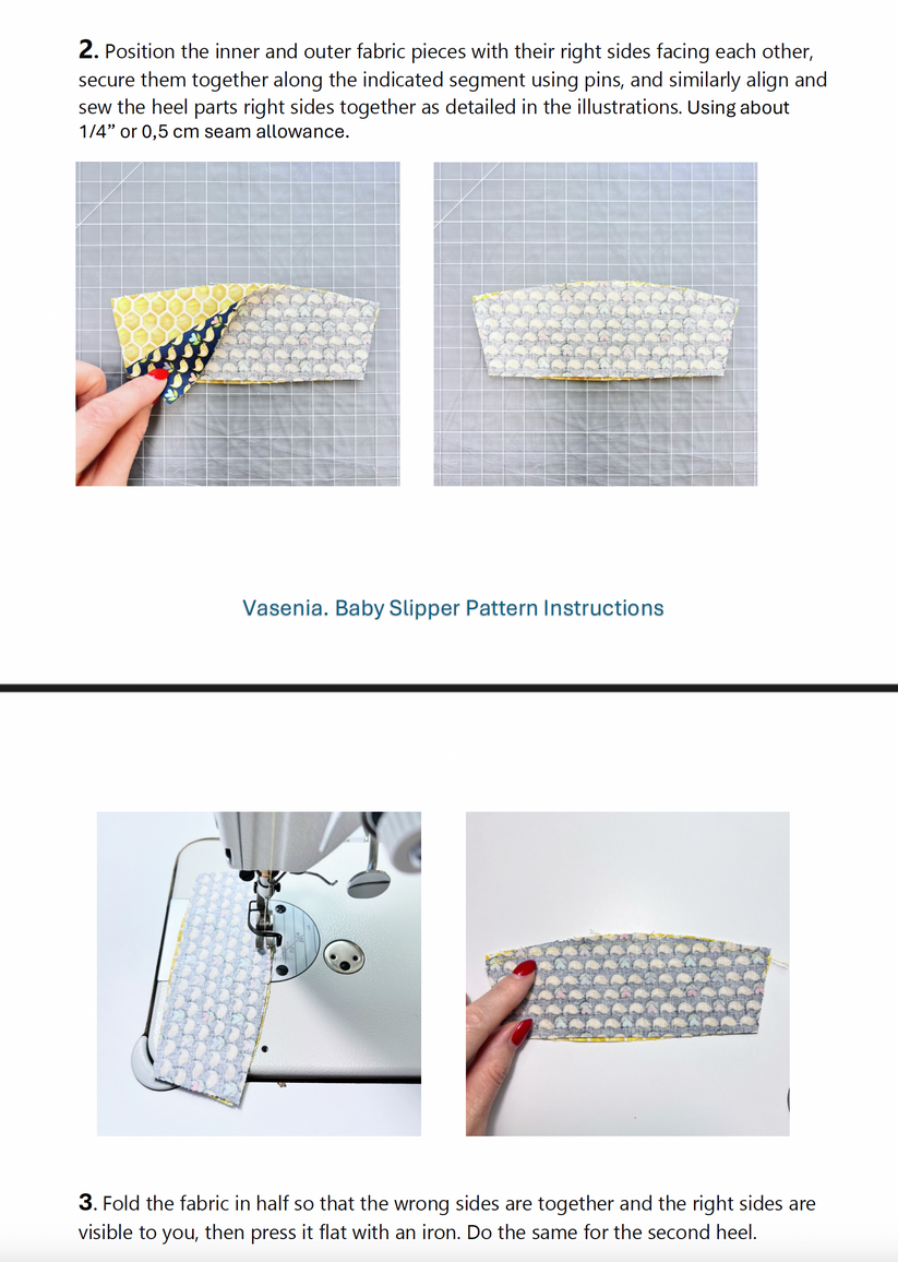Baby slippers sewing pattern with tutorial – Vasenia